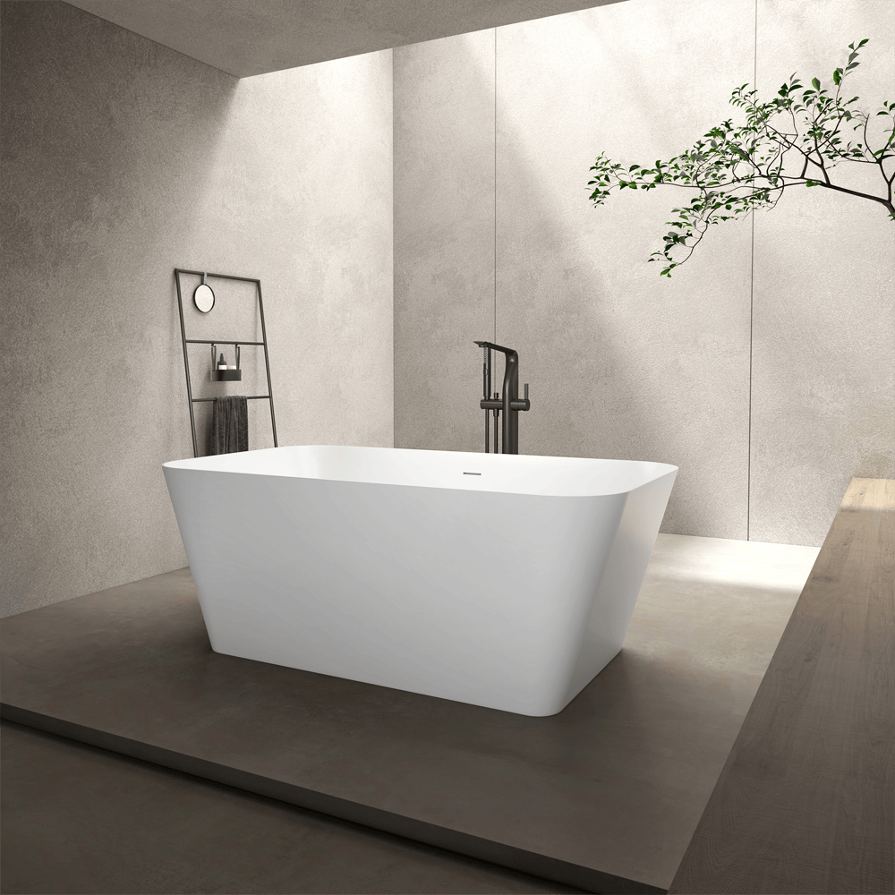 72" Extra Wide Bazel Solid Surface Stone Resin Freestanding Tub - Matt ...