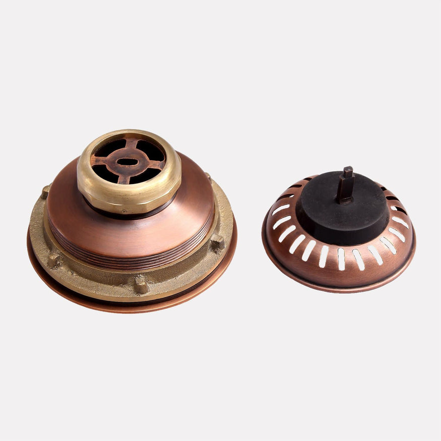 3 1/2" Copper Strainer Basket and Lift Stopper – Magnus Home Products